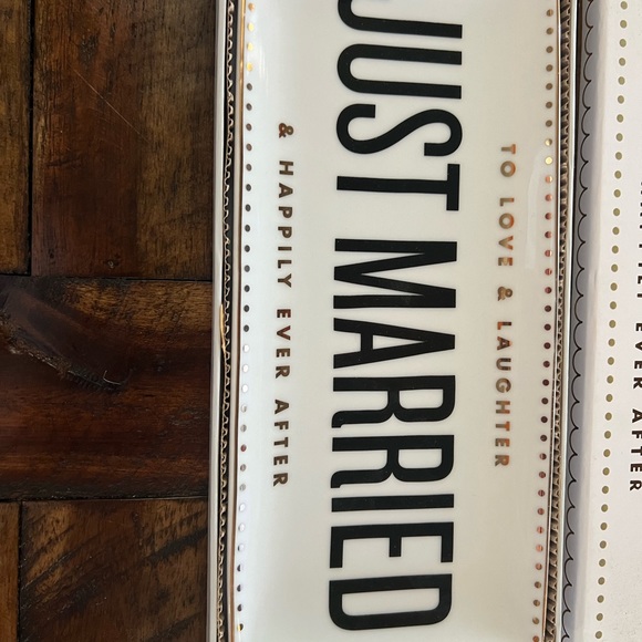 Rosanna | Other | Just Married Glass Tray | Poshmark